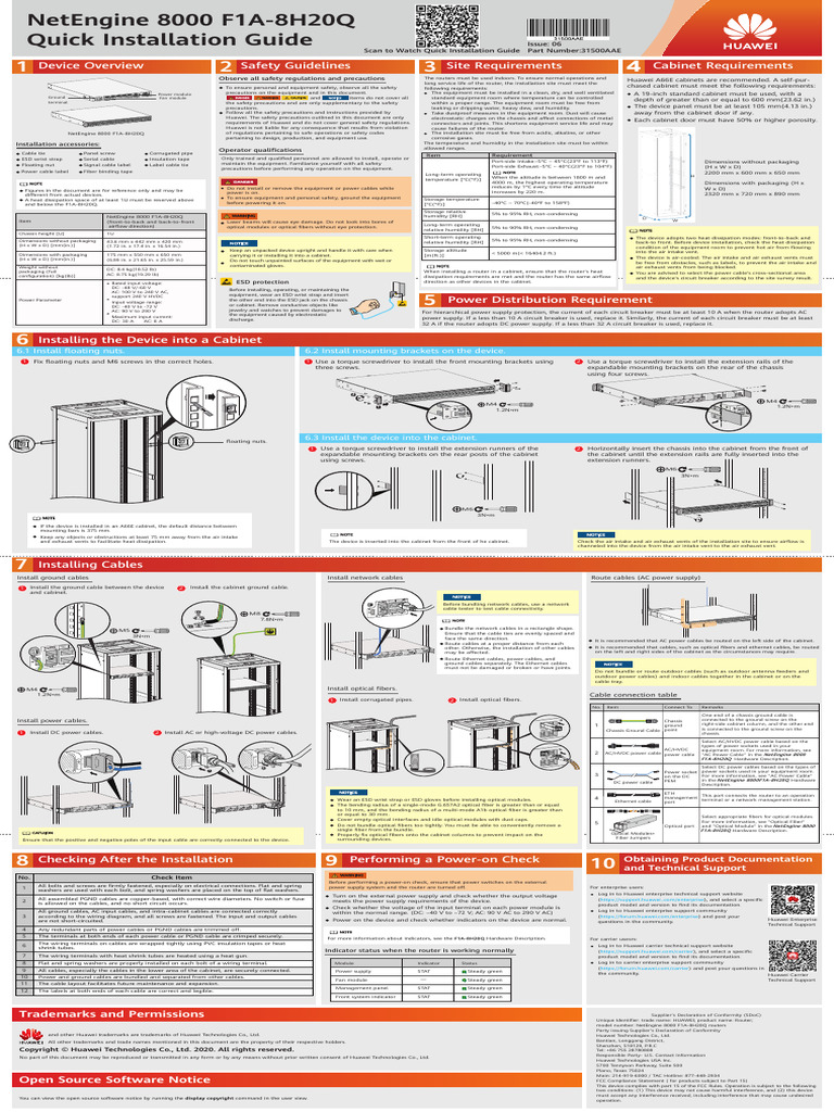 NetEngine 8000 F1A-8H20Q Quick Installation Guide 02 | Download Free ...