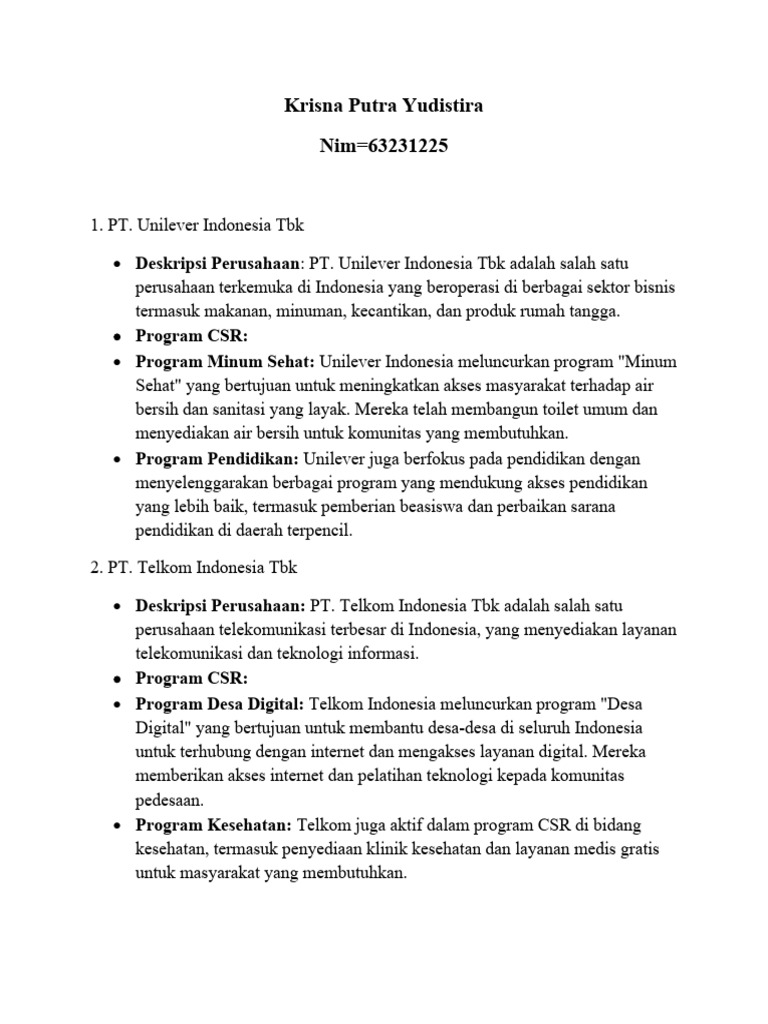 Krisna Putra Yudistira Nim 63231225 | PDF