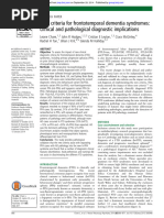 Criteria For Behavioural Variant FTD | PDF | Human Diseases And ...