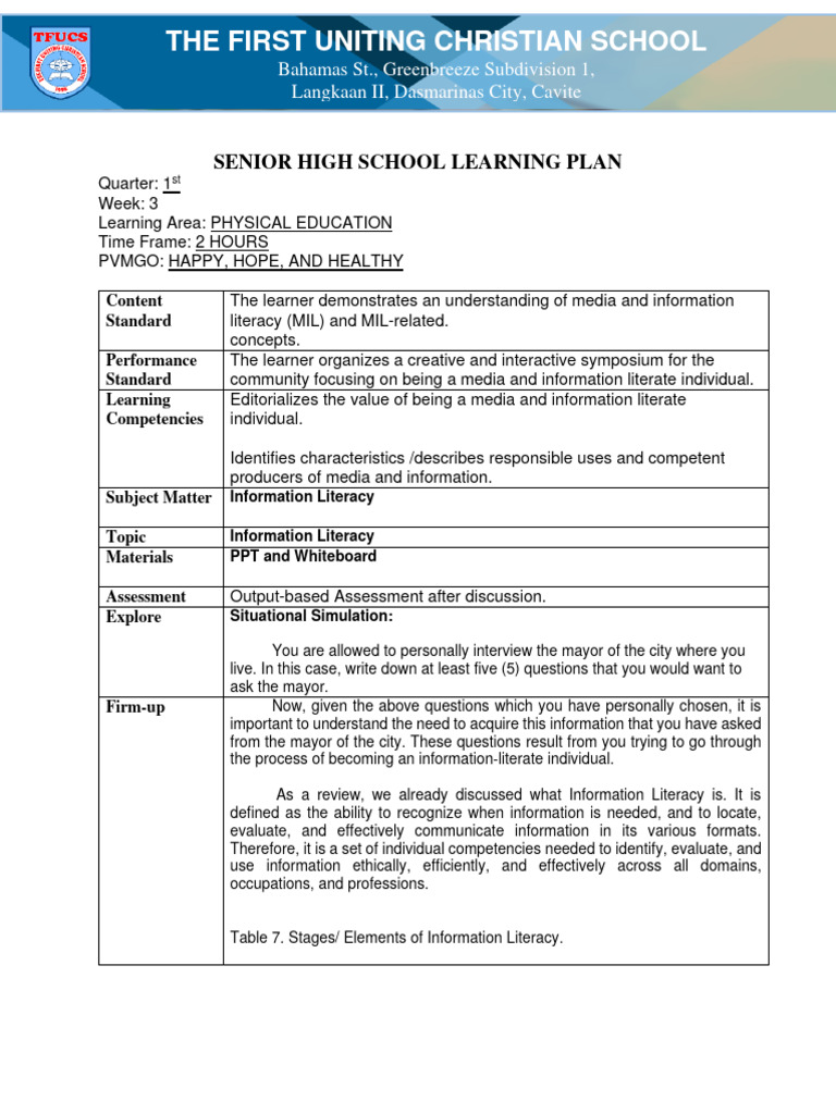 Media and Information Literacy Lesson 3 | PDF | Information ...