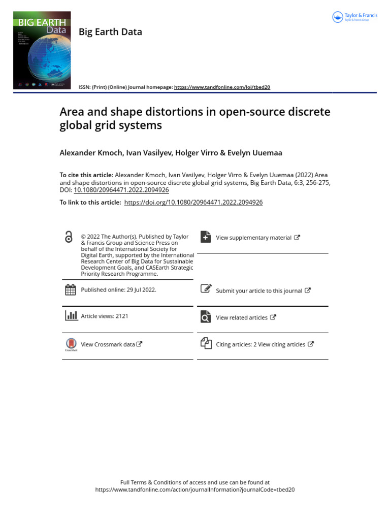 Area and Shape Distortions in Open Source Discrete Global Grid Systems | PDF | Geographic ...