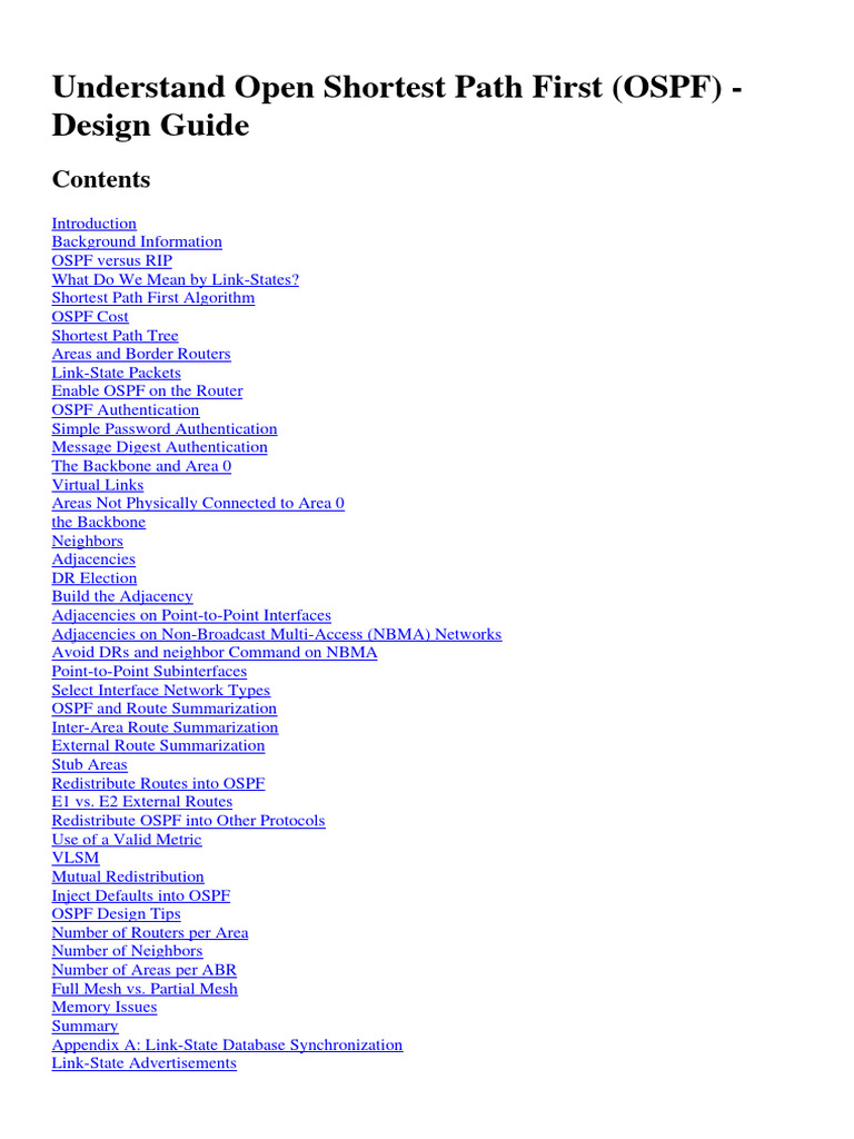 Ospf Design Guide Pdf Routing Network Protocols