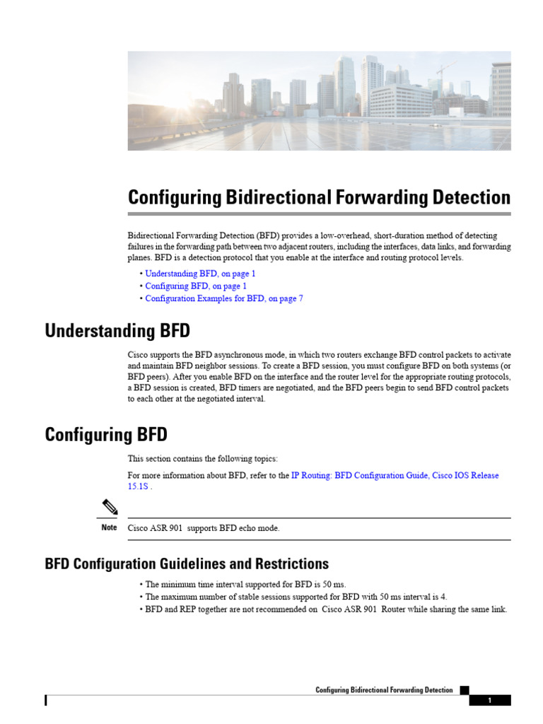 Configuring Bidirectional Forwarding Detection | PDF | Router ...