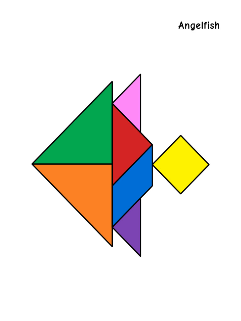 Tangram Puzzle Mat Solutions Color | PDF