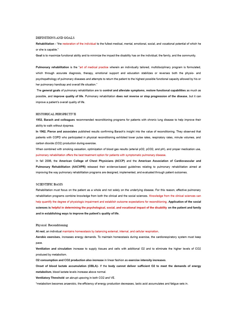 Sitti Reviewer 2 | PDF | Physical Therapy | Chronic Obstructive Pulmonary Disease
