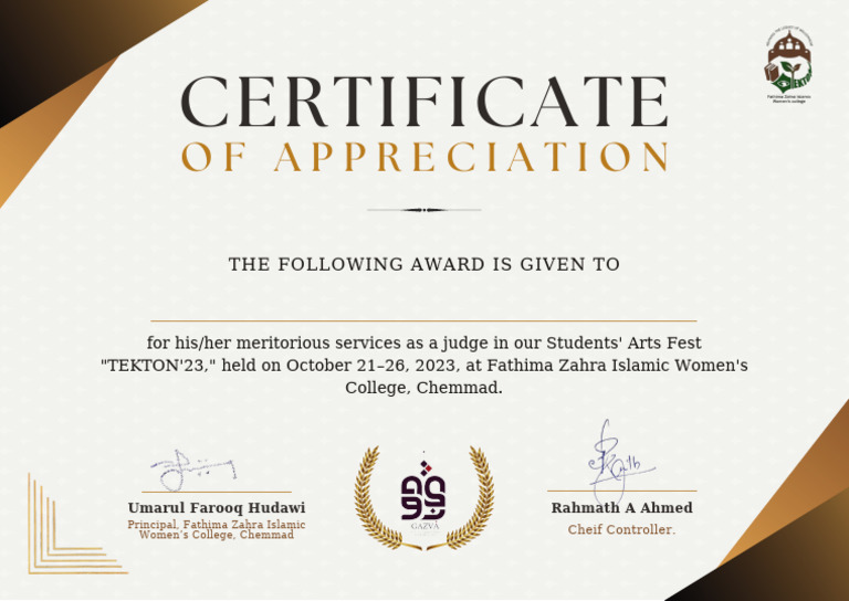 Judges Certificate of Appreciation PDF | PDF