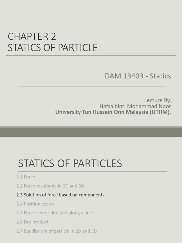 Chapter 2 Bstaticsofparticle | PDF | Euclidean Vector | Geometry