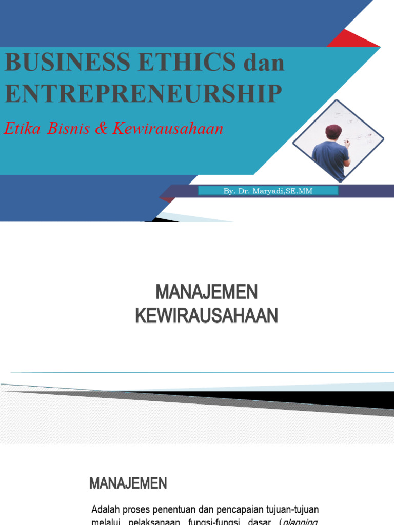 Etika Bisnis dalam Kewirausahaan | PDF
