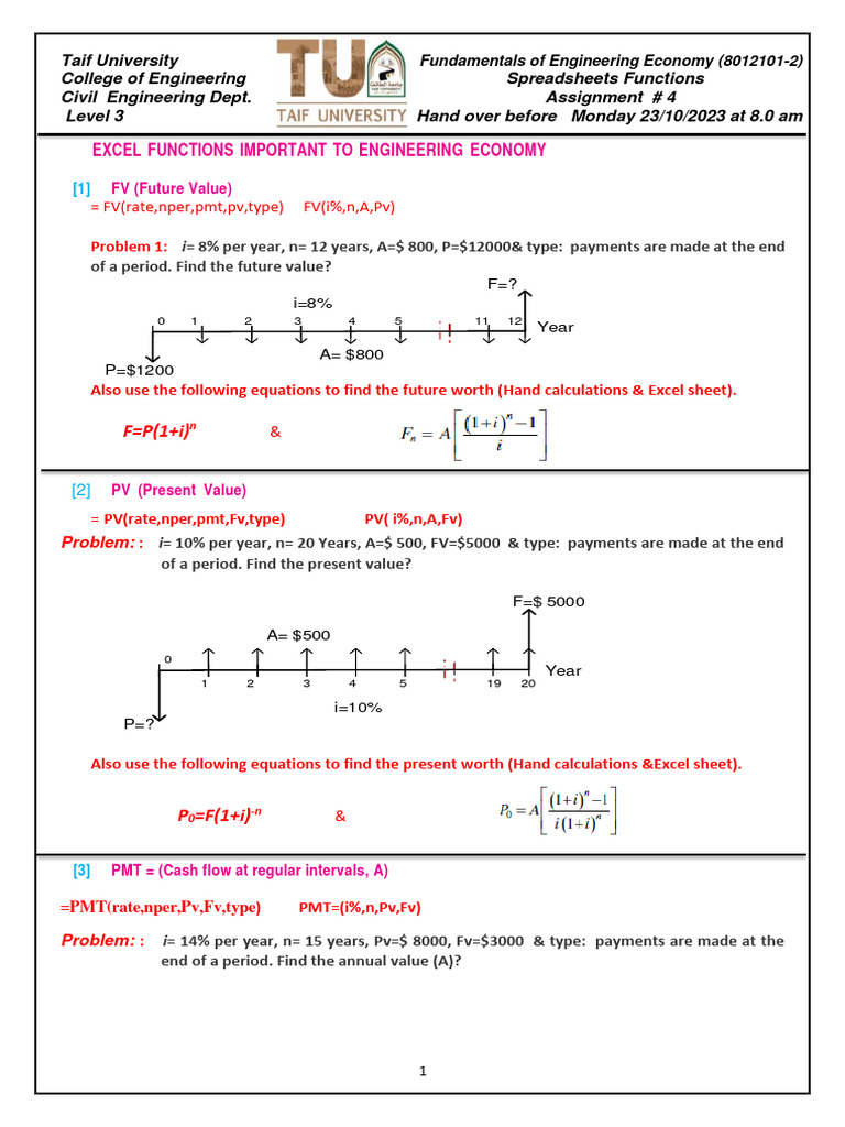 Assignment Excel | PDF | Present Value | Interest