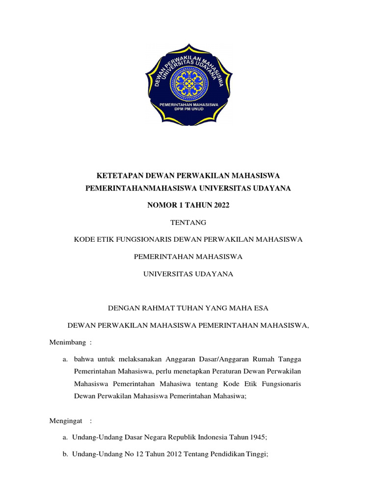 Kode Etik DPM | PDF | Karier & Perkembangan