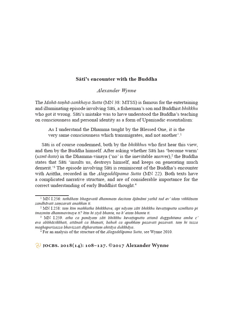 Satis Encounter With The Buddha | PDF | Sati (Buddhism) | Eastern Philosophy