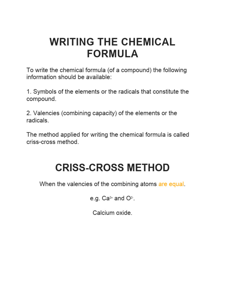 Writing of Formulae and Balancing Equations | PDF | Chemistry | Valence ...
