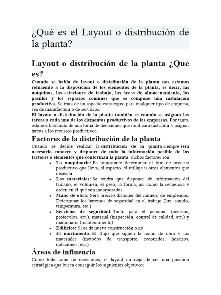Qué Es El Layout o Distribución de La Planta | PDF | Business | Almacén