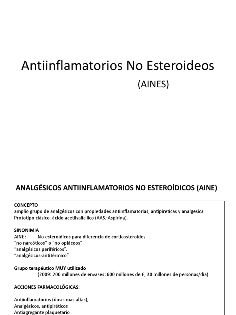 Los Analgésicos Antiinflamatorios No Esteroideos Aines Sus