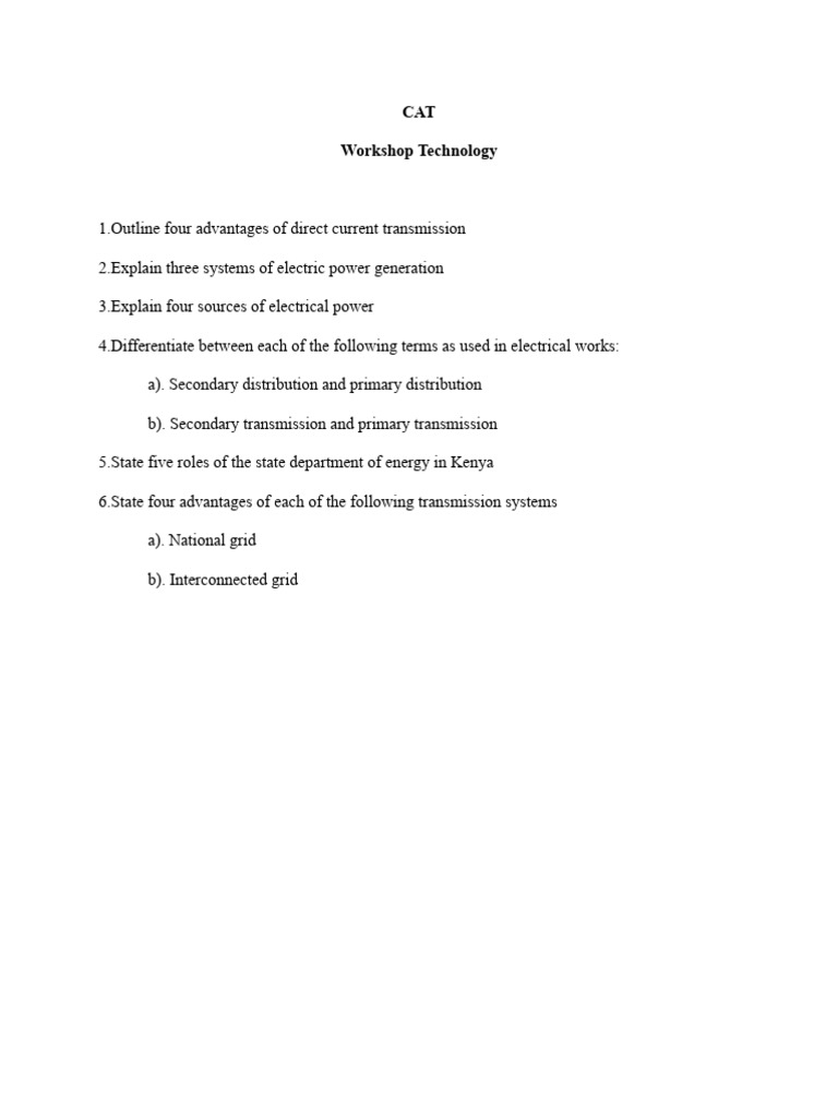 CAT Workshop Technology | PDF