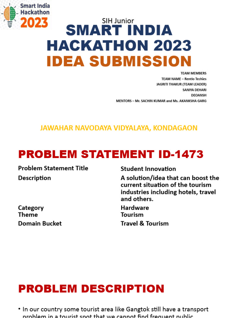 Smart India Hackathon 2023 Pdf