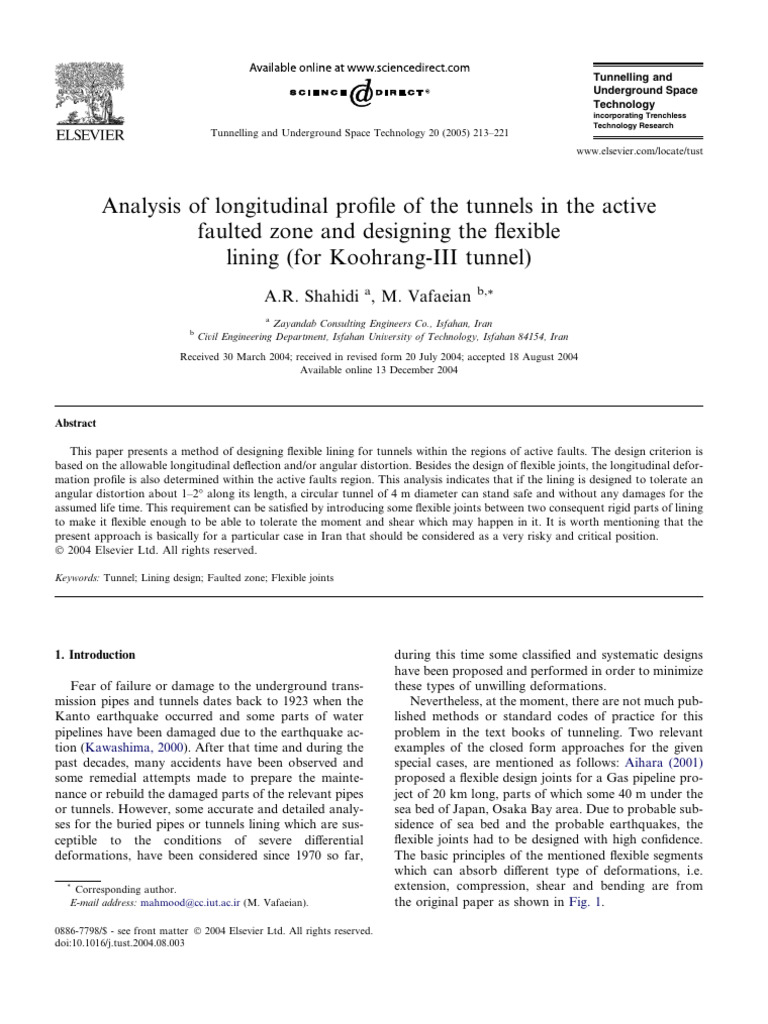 Analysis of Longitudinal Profile of The Tunnels in The Activ | PDF ...