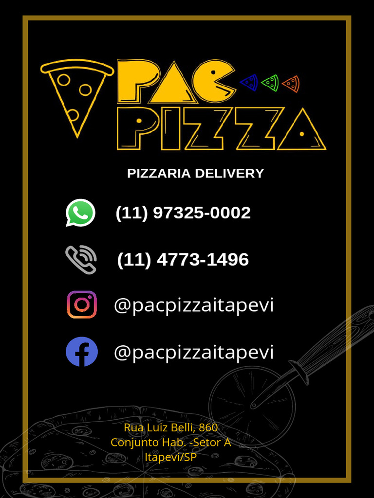 Cardápio PAC-PIZZA | PDF | Alimentos | Culinária ocidental