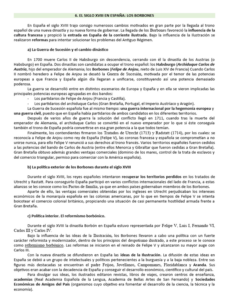 Tema UD2 - España Del S. XVIII - 4º Z | PDF | Imperio español | Agricultura