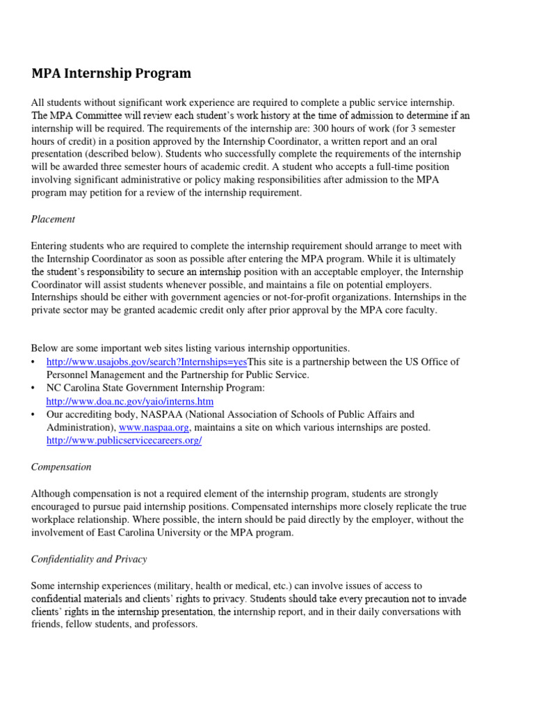 MPA Internship | PDF | Internship | Job Hunting