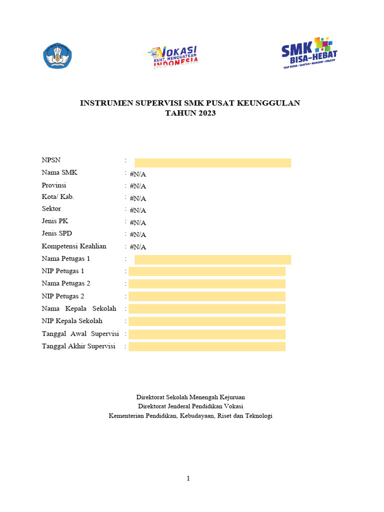 Instrumen Supervisi 2023 | PDF | Karier & Perkembangan