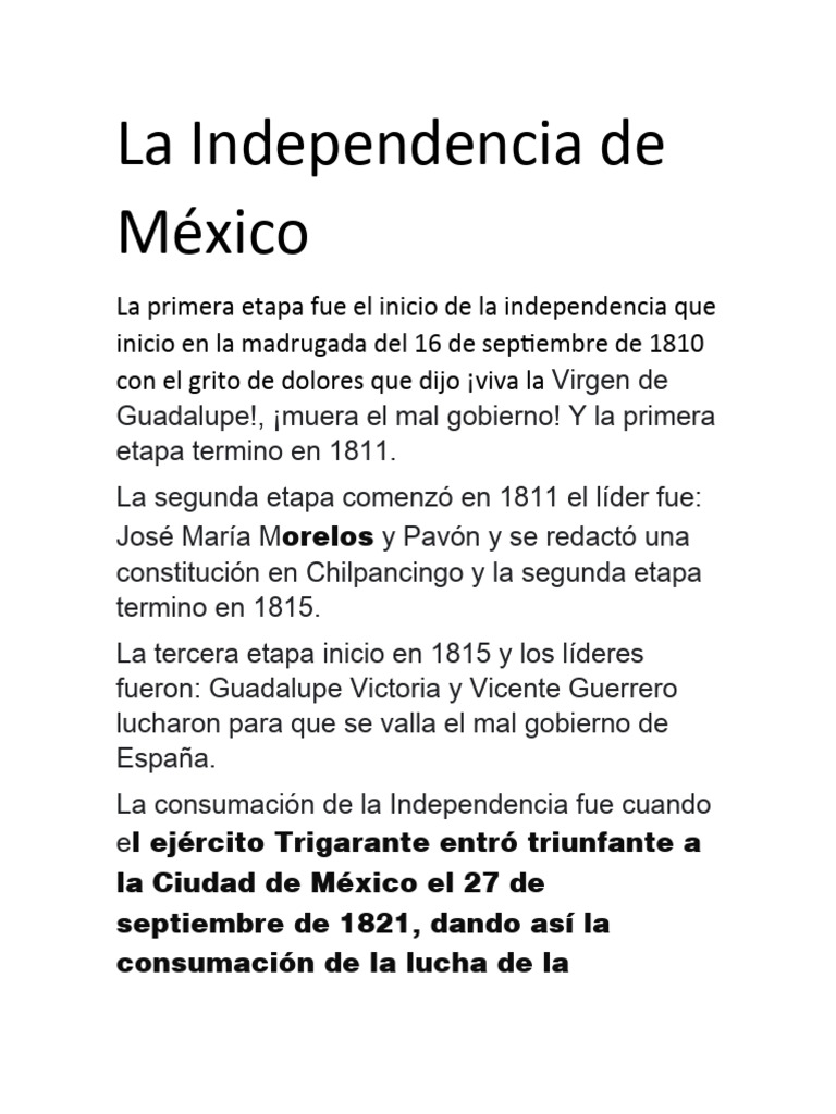 Historia de la Independencia de México | PDF | Política | Historia