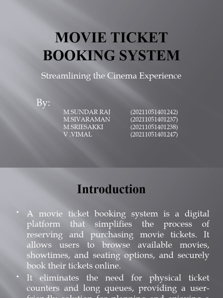 Online Movie Ticket Booking System | PDF | Databases | Movie Theater