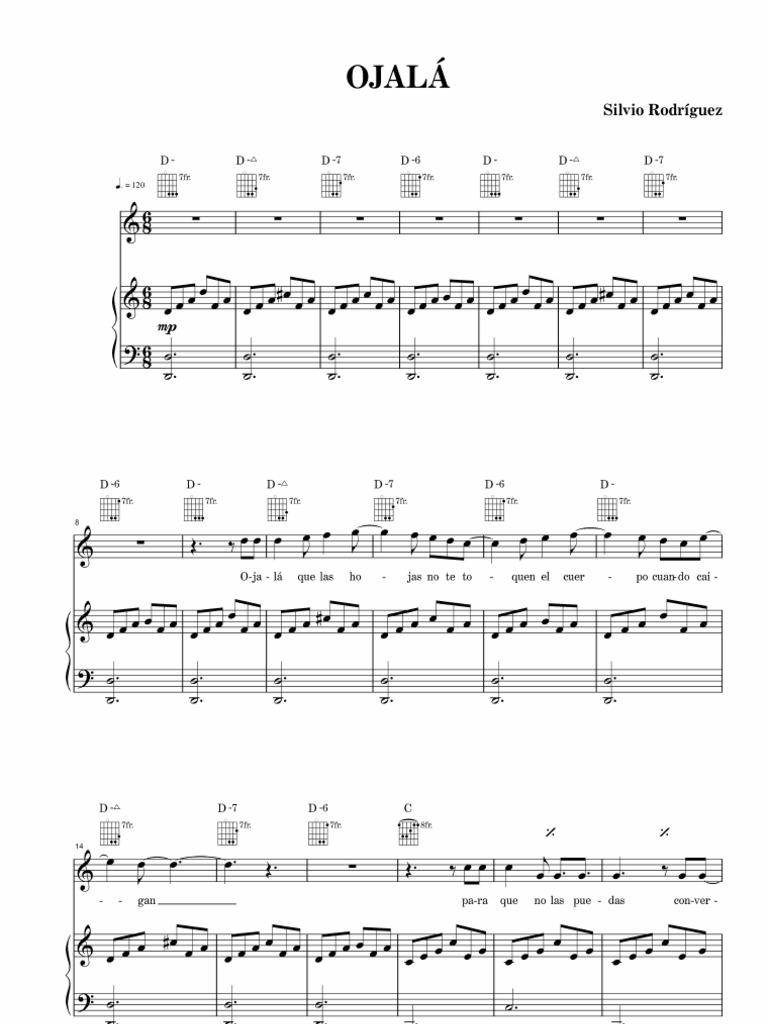 Silvio Rodríguez - Ojalá (Partitura) | PDF