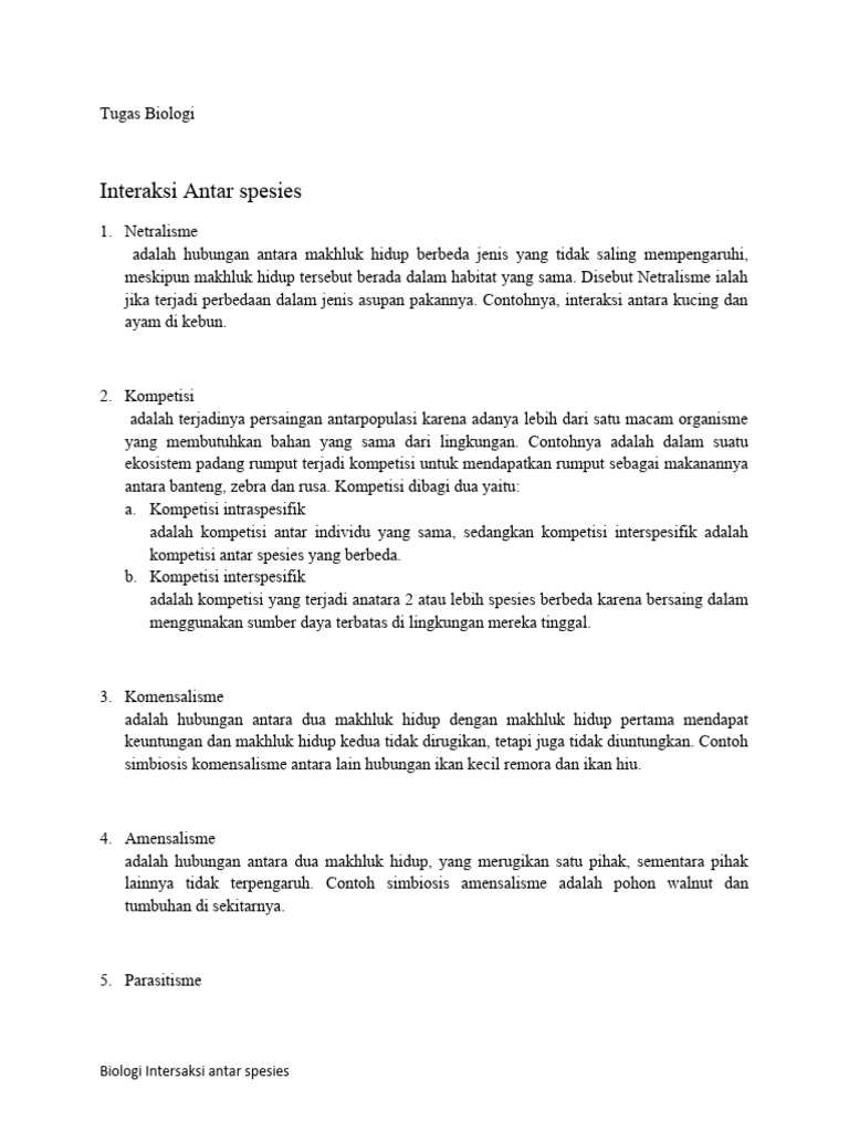 Interaksi Protokooperasi dalam Ekosistem | PDF