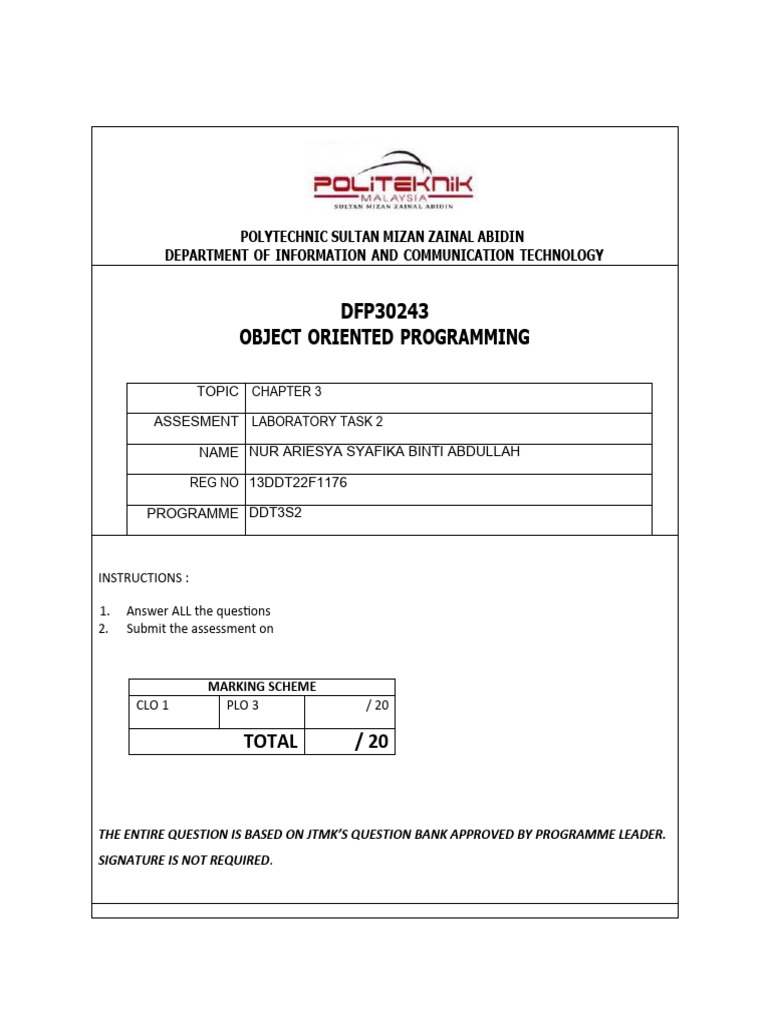 Labtask2 Oop | PDF | Method (Computer Programming) | Constructor ... Labtask2 Oop | PDF | Method (Computer Programming) | Constructor ...