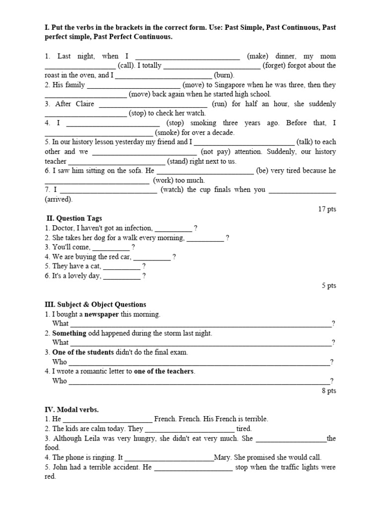 Angliski Test Za I | PDF