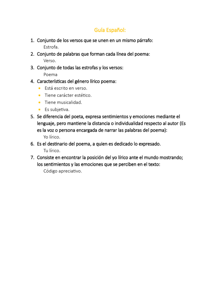Guía Español I | PDF | Poesía | Falacia