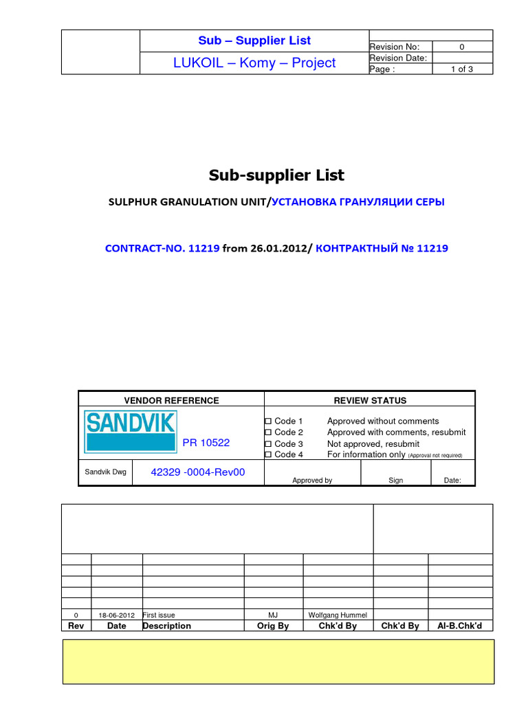 I 10 Sub Supplier List | PDF | Valve | Equipment