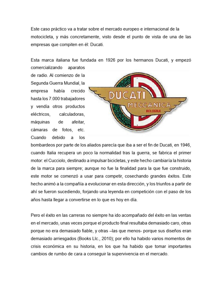 Caso Ducati | PDF | Marca | Vehículo de motor
