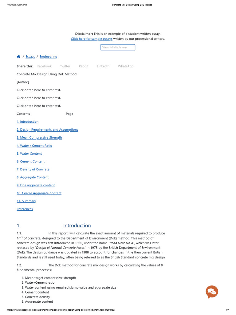 Concrete Mix Design Using DoE Method | PDF | Concrete | Construction Aggregate