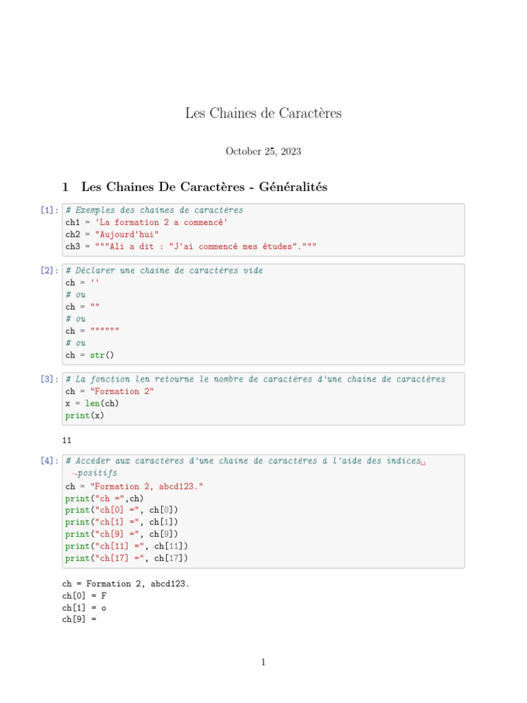 Les Chaines de Caractères | PDF | Écriture bicamérale | Programmation informatique