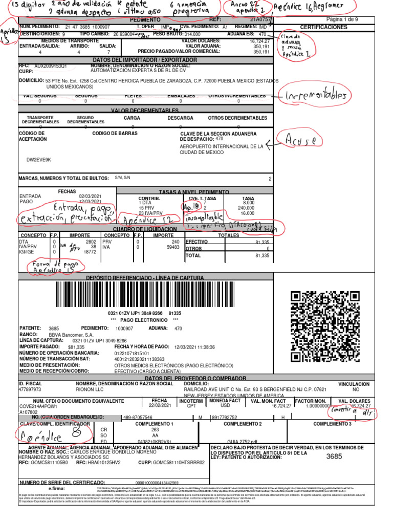 Pedimento Con Apuntes | PDF | Dinero | Justicia