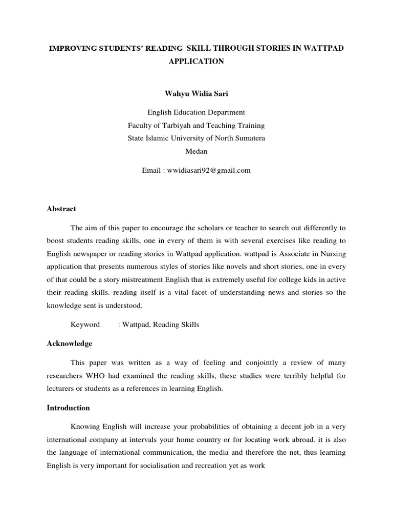 Improving Students Reading Skill Through | PDF | Speed Reading | Reading Comprehension