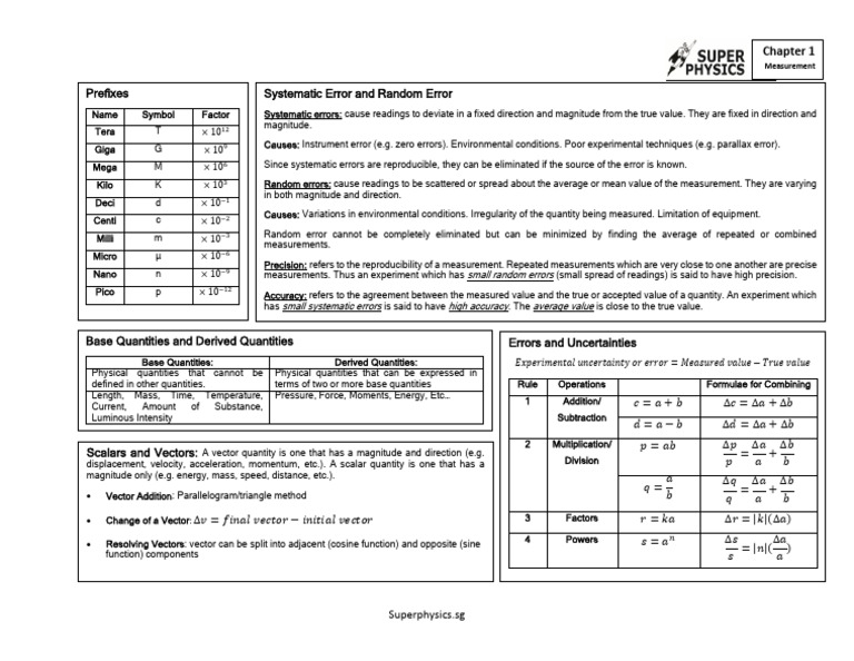 Chapter 1-Measurement | PDF | Euclidean Vector | Observational Error