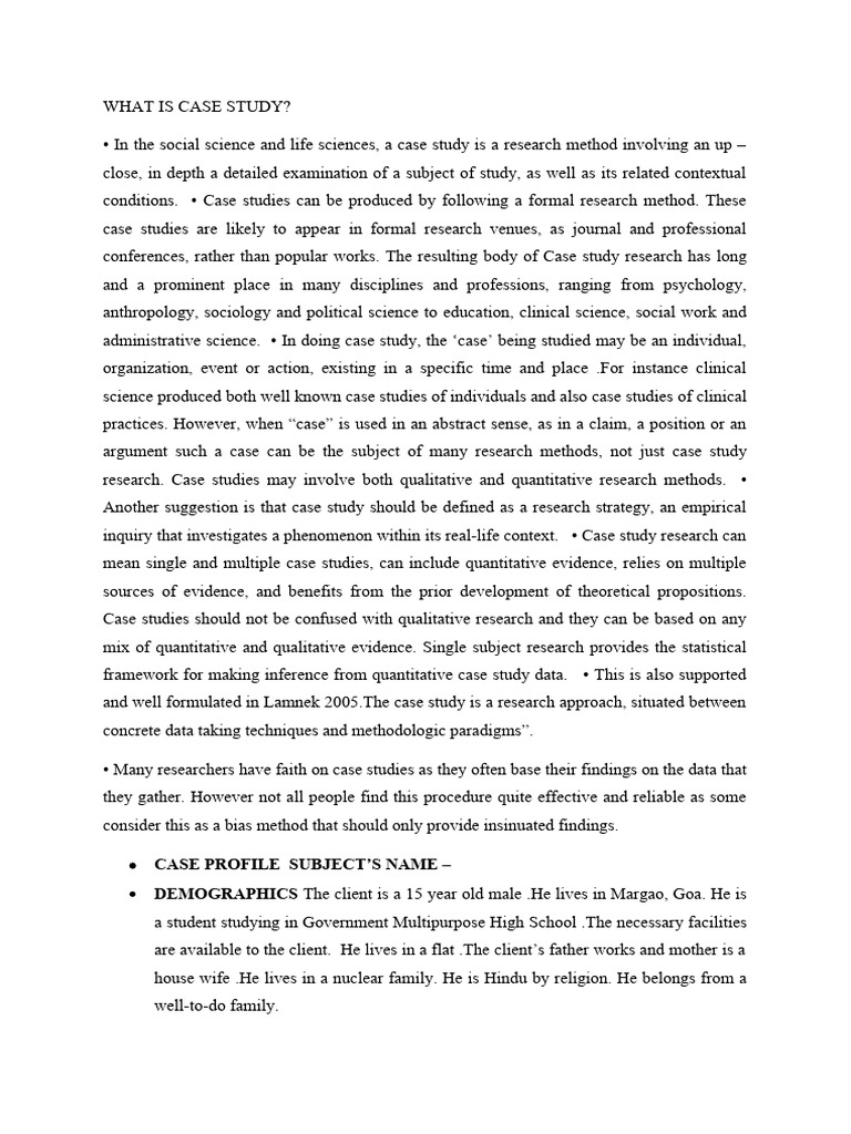 Case Study Sample | PDF | Case Study | Quantitative Research