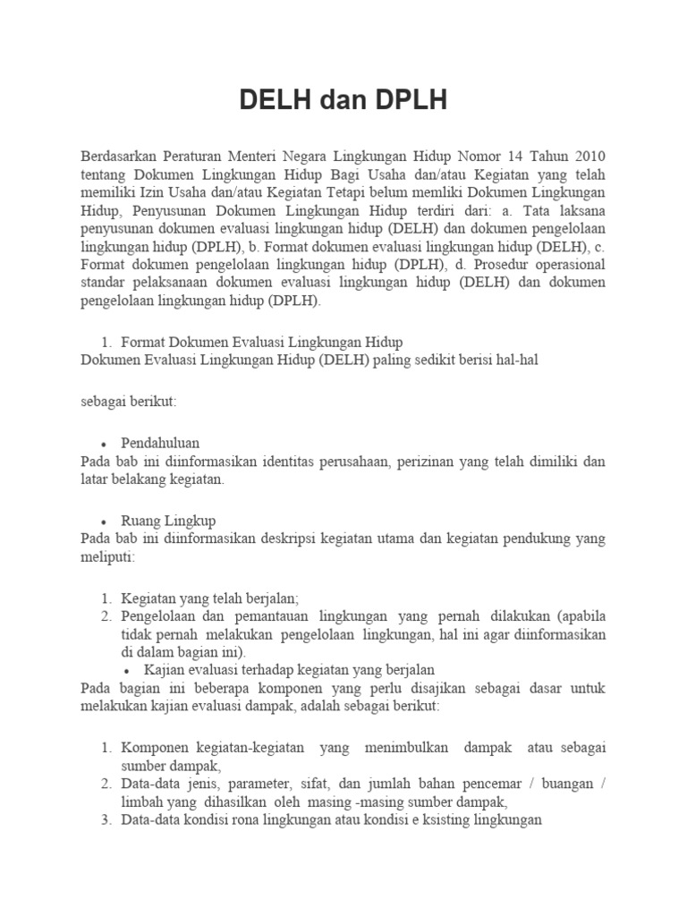 DELH Dan DPLH | PDF