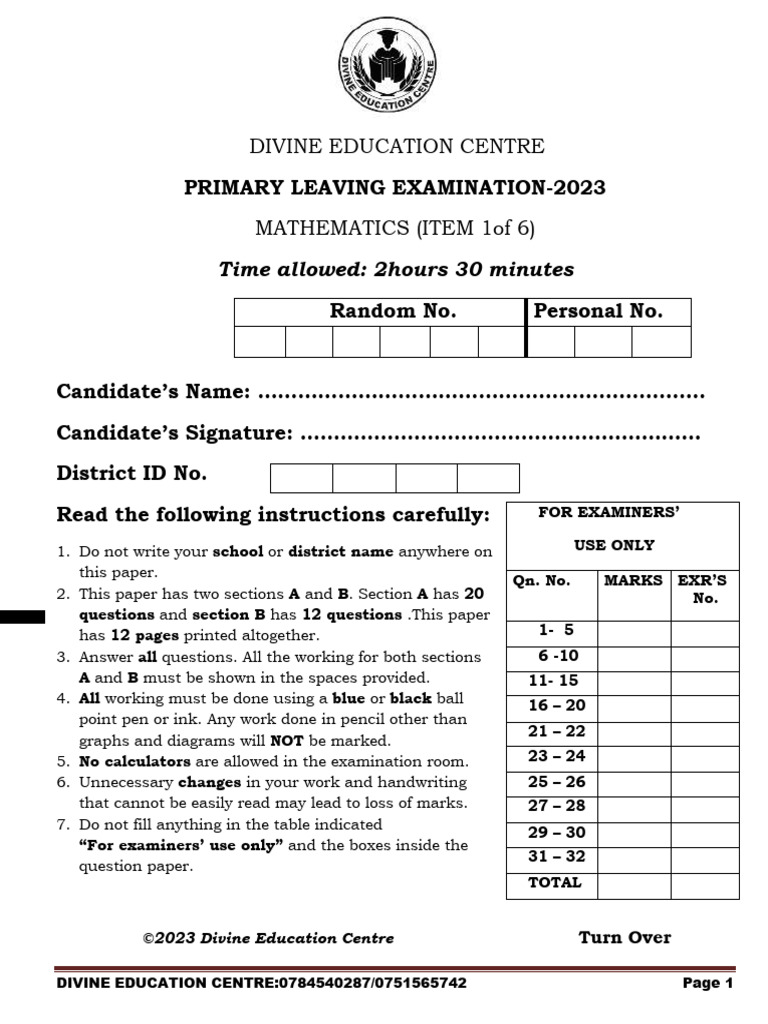 Pre Ple MTC Set 1 2023 | PDF