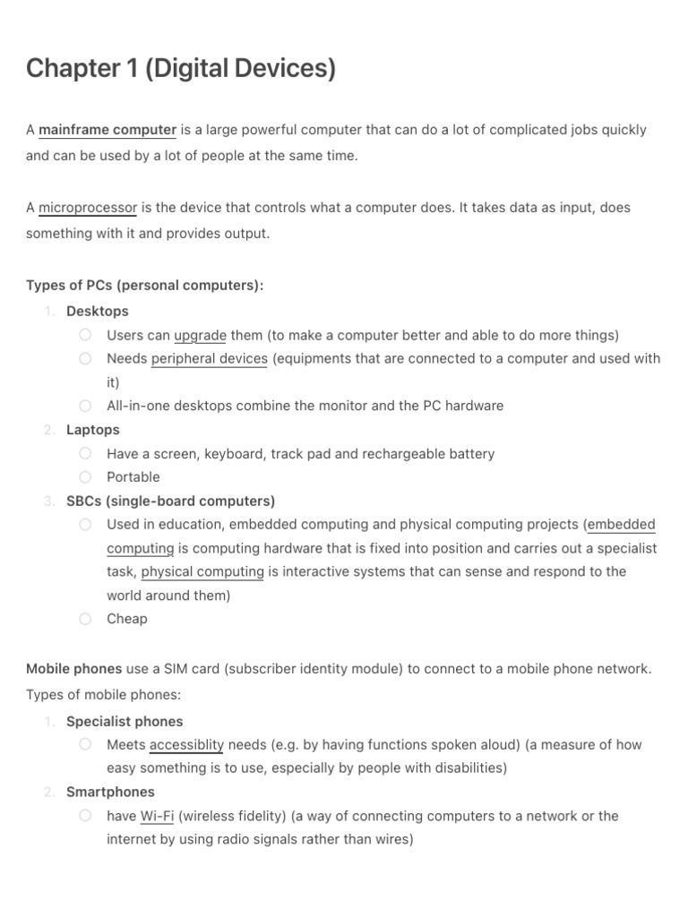Edexcel IGCSE ICT Chapter 1 (Digital Devices) | PDF | Graphical User Interfaces | Hard Disk Drive