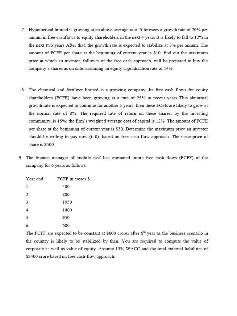 M&a Evaluation Numerical 7, 8& 9 | PDF M&a Evaluation Numerical 7, 8& 9 | PDF