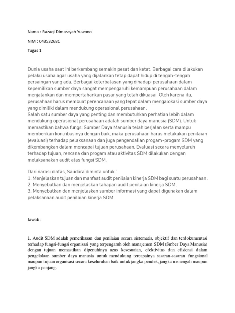 Tugas 1 EKMA4476 | PDF