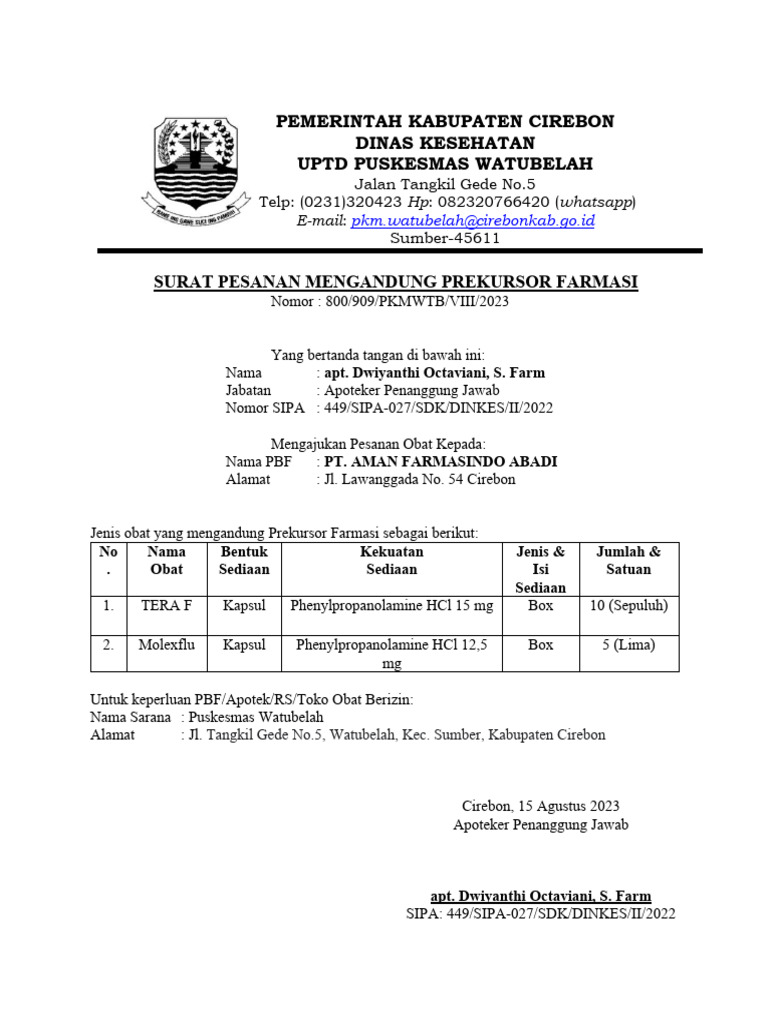 SP Prekursor Oot PKM WTB | PDF | Kesehatan Holistik | Sains & Matematika