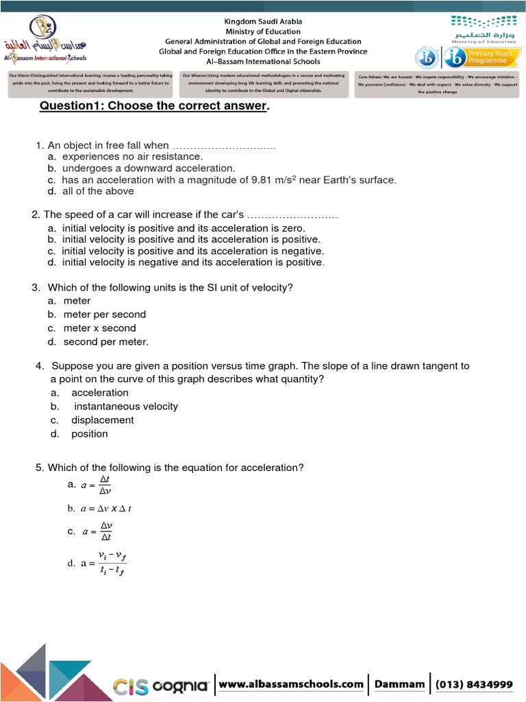 Mid Term Review | PDF | Acceleration | Velocity