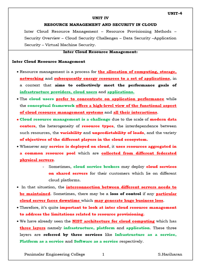 Unit Iv | Download Free PDF | Cloud Computing | Virtual Machine