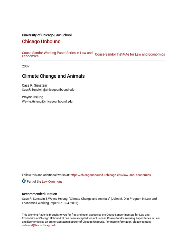Climate Change and Animals | PDF | Climate Change | Risk