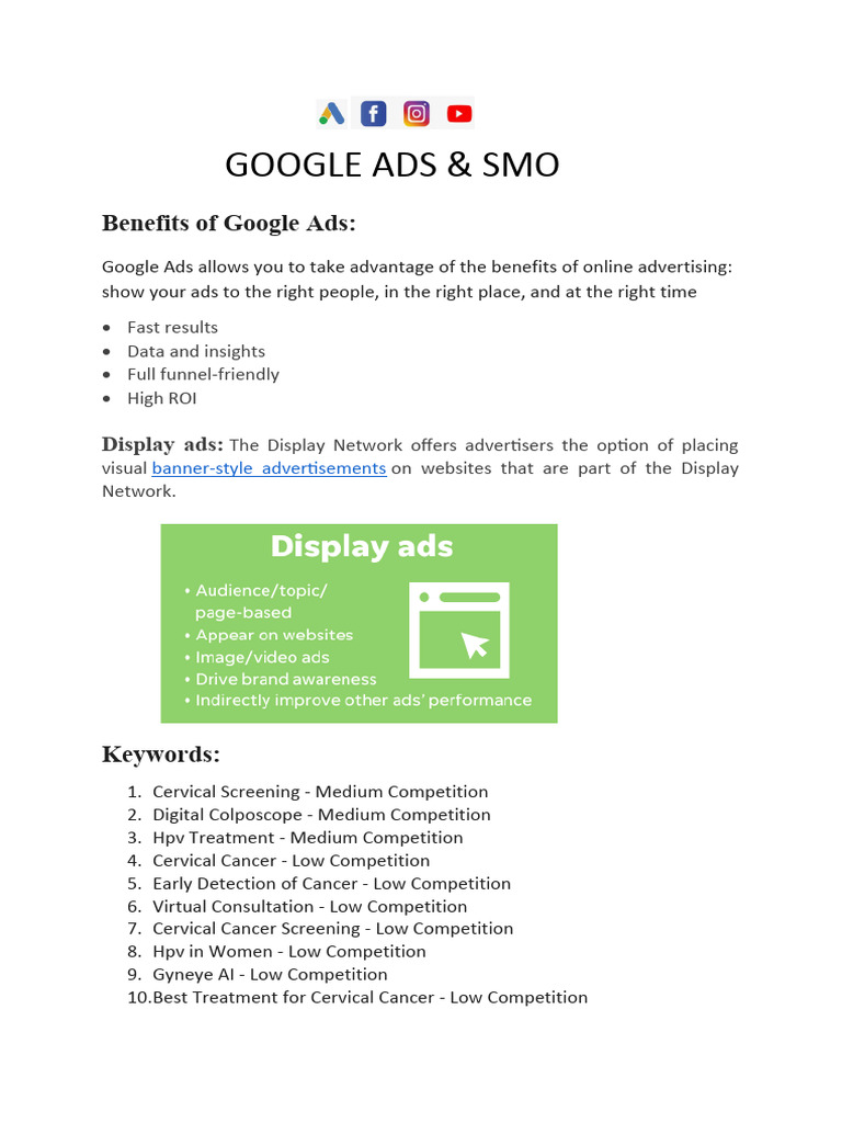 Google Ads & Smo | PDF